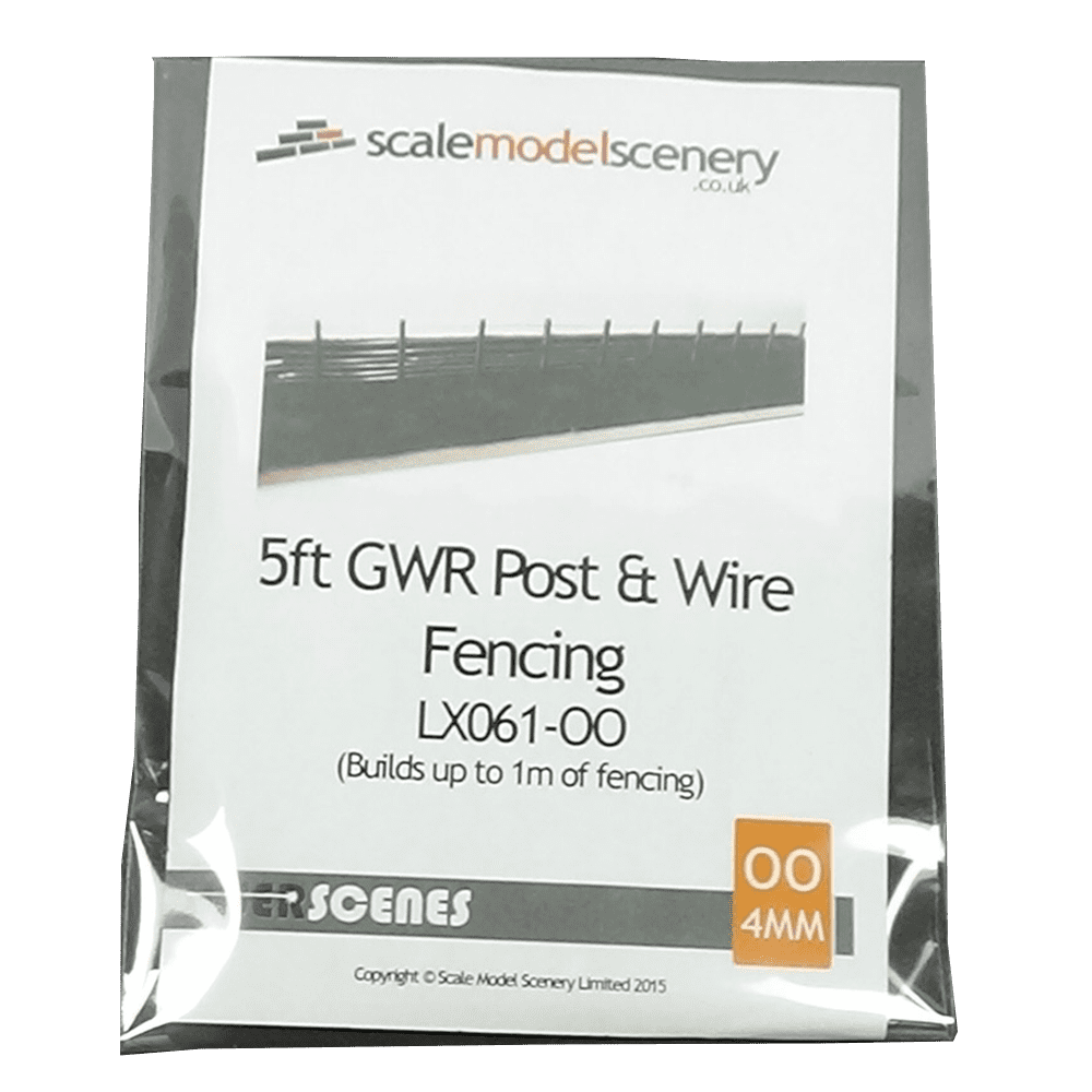 LX061-OO Laser Cut 5ft GWR Post & Wire Fencing OO/4mm/176 – Scale Model ...