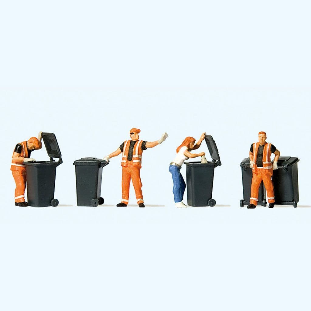 Preiser 10651 Bin Men & Wheelie Bins (Pack of 4) for OO/HO – Scale ...