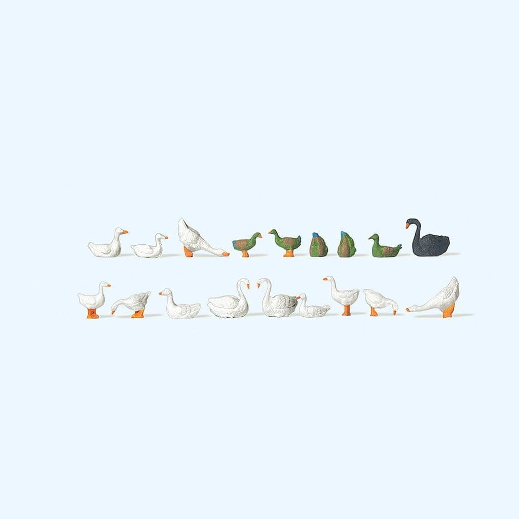 Preiser 14167 Pre-Painted Ducks, Geese & Swans (Pack of 18) OO/HO ...