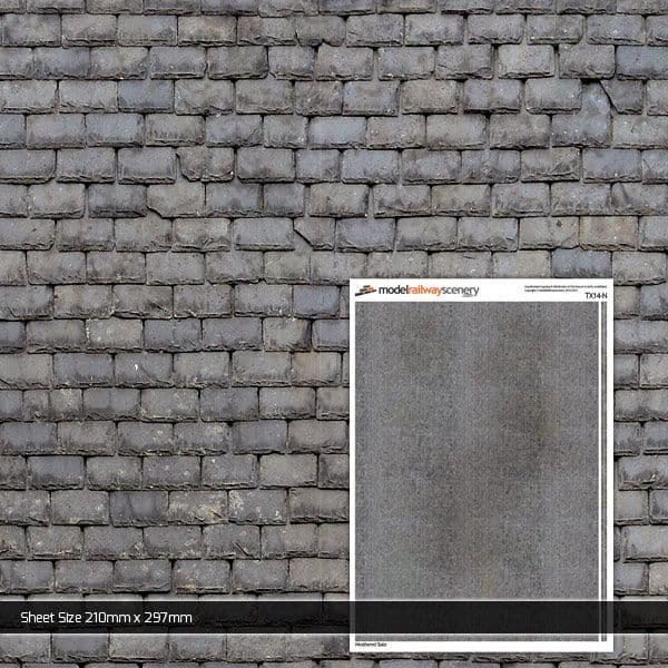 TX014-N Weathered Slate Roofing Texture Paper Pack of 5 - N/2mm/1148 ...