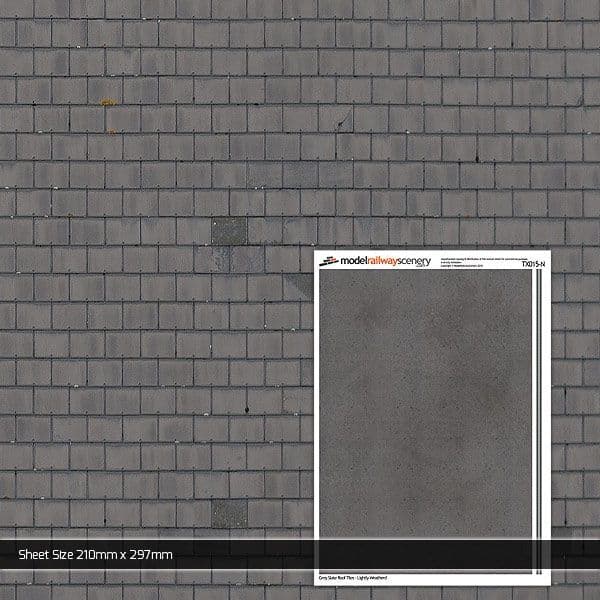 TX015-N Grey Slate Roof Tiles Lightly Weathered Texture Paper Pack of 5 ...