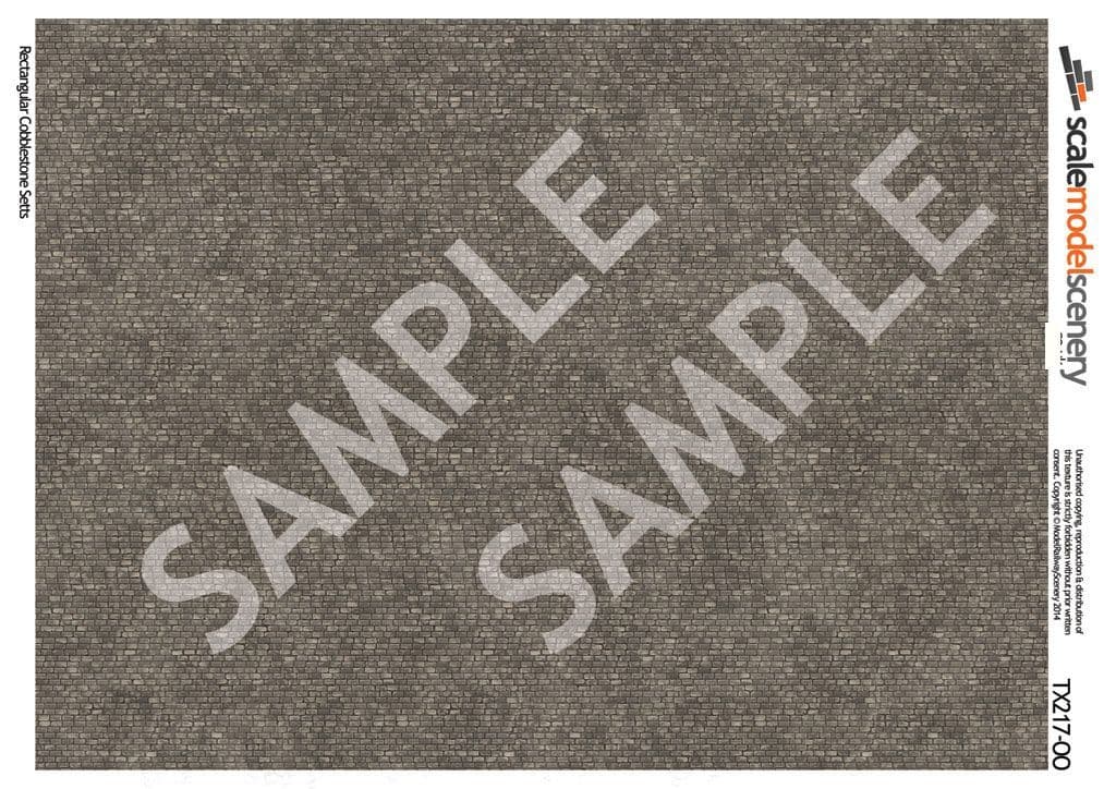 TX217-OO Rectangular Cobblestone Setts Paving Texture Paper Pack of 5 ...
