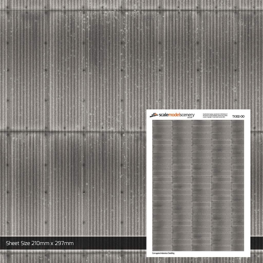 TX302-OO Corrugated Asbestos Cladding Paper Sheets (Pack Of 5) For OO ...